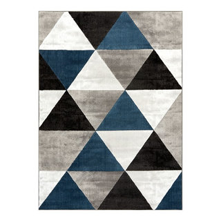 Well Woven Dulcet Retro Shapes Mid-Century Modern Geometric Blue Area ...