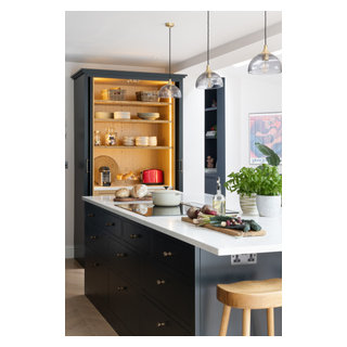 Balham Painted Shaker Kitchen & Media Area - Transitional - Kitchen ...