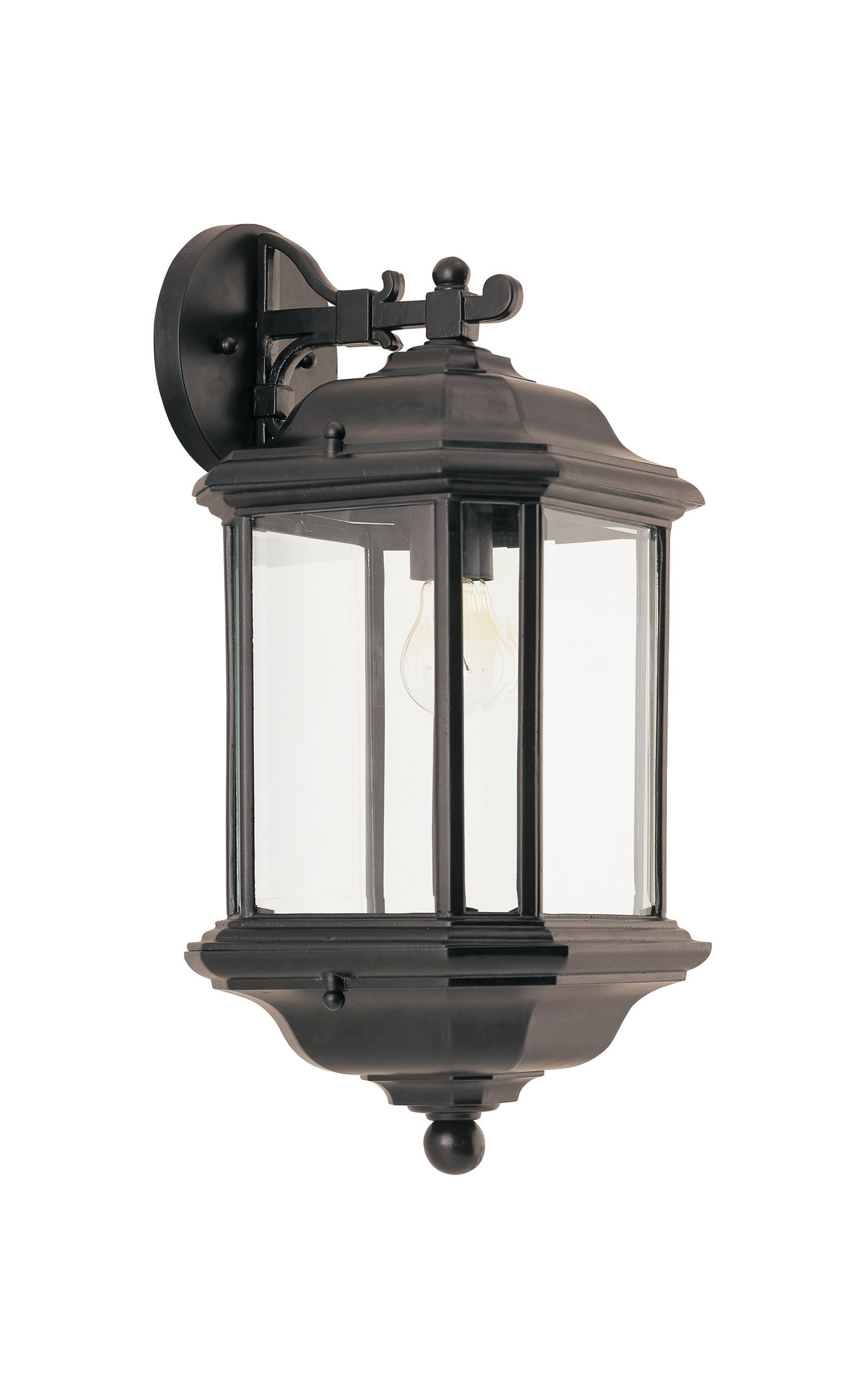 Sea Gull Kent One Light Outdoor Wall Lantern, Black - Traditional ...