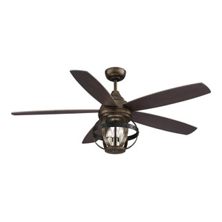 Alsace 3-Light 52" Ceiling Fan, Reclaimed Wood - Industrial - Ceiling ...