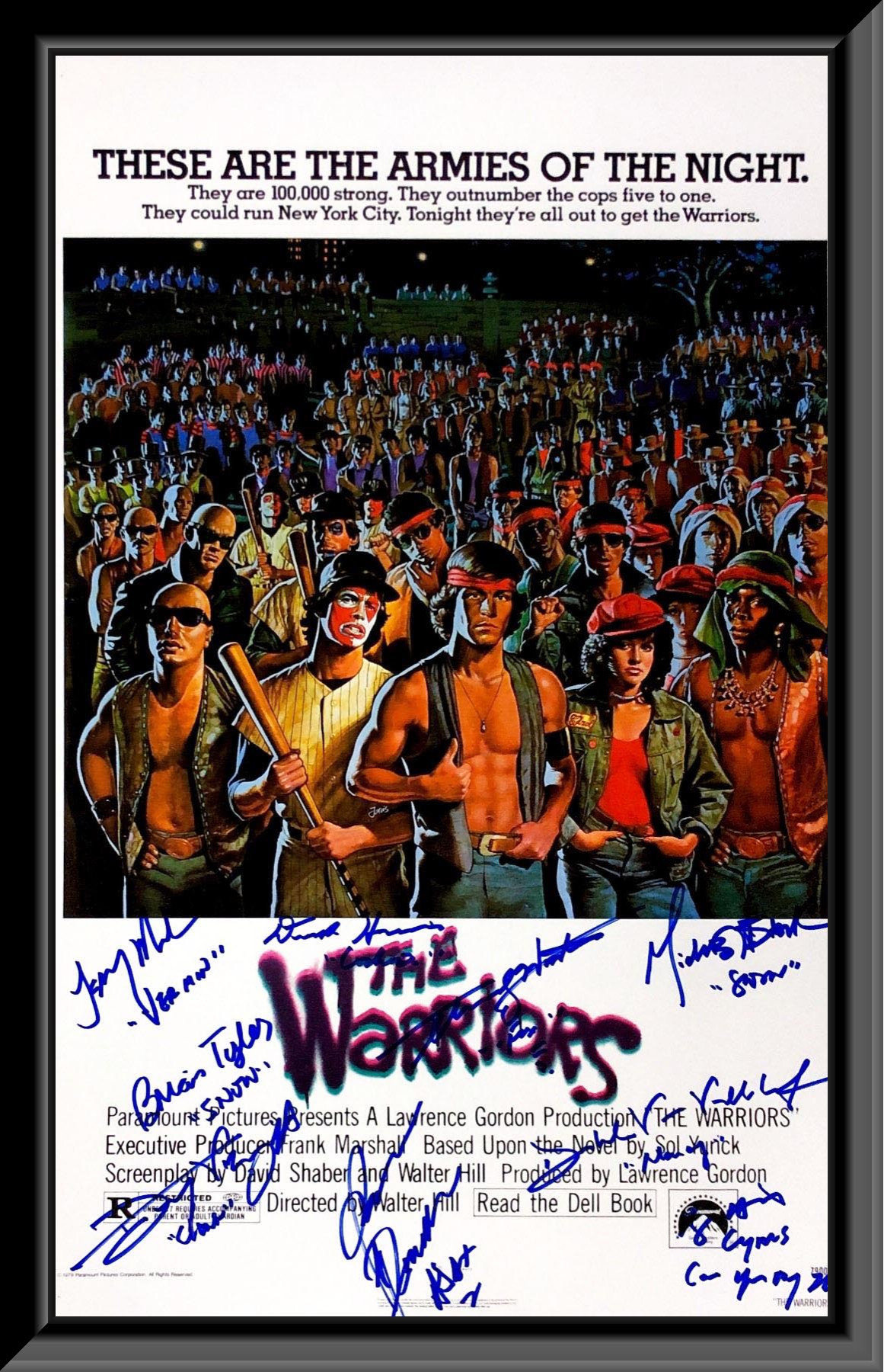 The Warriors cast signed movie poster, 27x40 inches - Contemporary ...