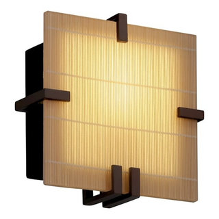 Justice Design 3-Form Clips Square Sconce, Brushed Nickel, Fizz, GU24 ...