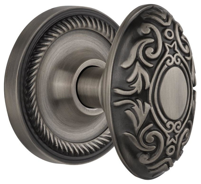 Nostalgic Passage-Rope Rose-Victorian Knob-Antique Pewter, NW-702531 - Traditional - Door Locks ...