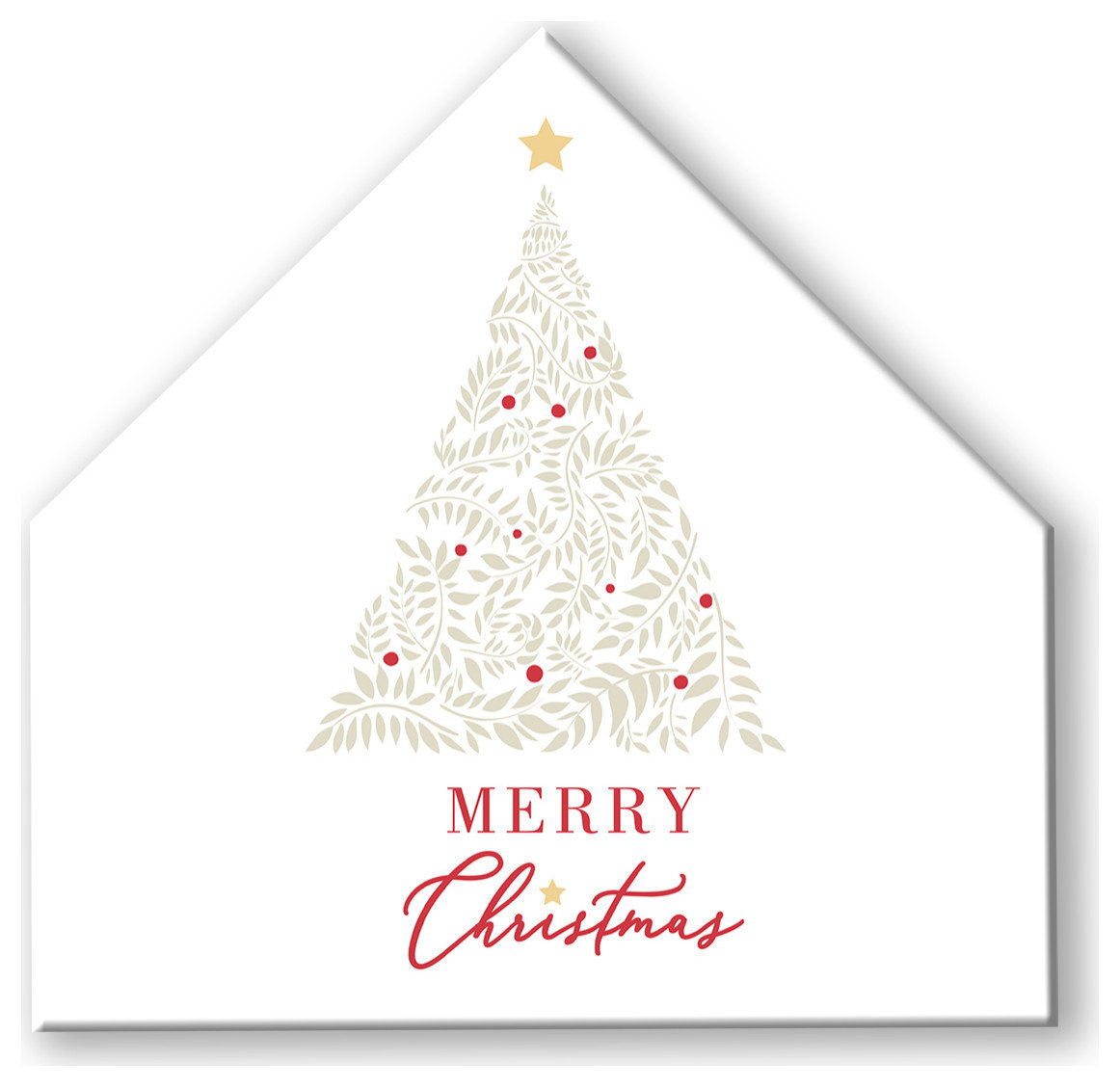 Leafy Christmas Tree 12x12 House Shaped Canvas, 12x12 - Contemporary ...