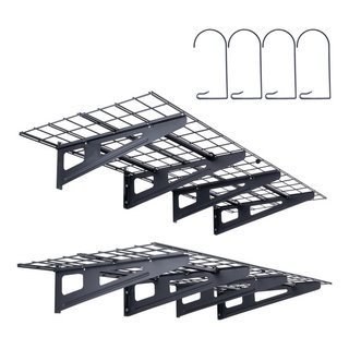 VEVOR 2-Pieces 4x2' Garage Storage Shelving Wall Mounted Heavy Duty ...