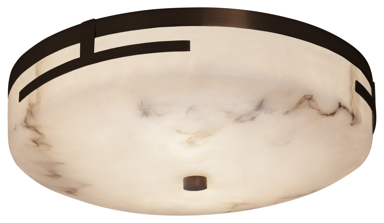 Atlas 14" LED Round Flush-Mount, Dark Bronze - Transitional - Flush ...