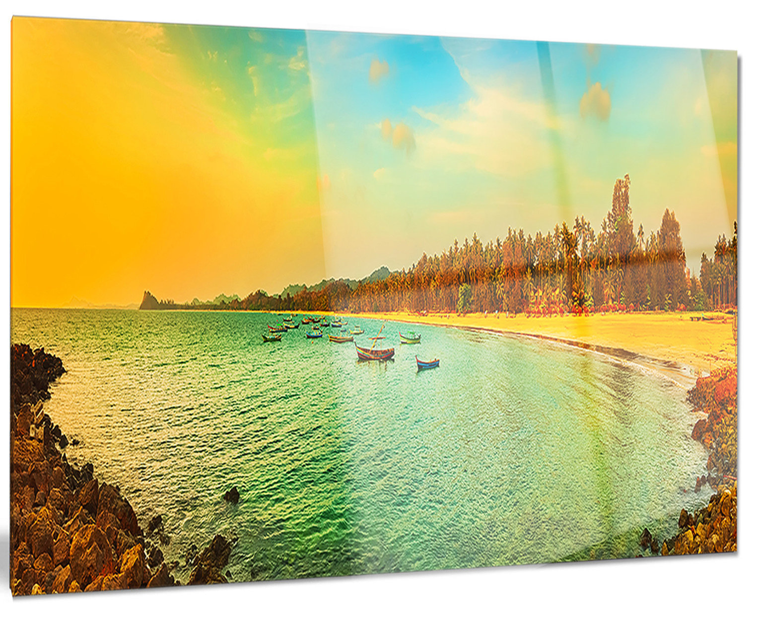 "Blue Tinged Indian Ocean Panorama" Glossy Metal Wall Art, 40"x30 ...