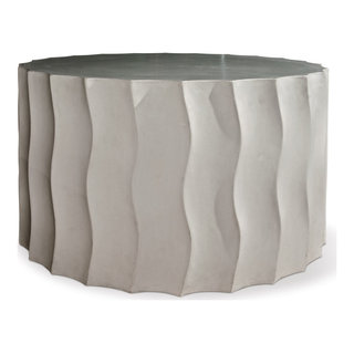 Wave Accent Table (Wide) - Slate Grey Outdoor End Table - Industrial - Outdoor Side Tables - by ...