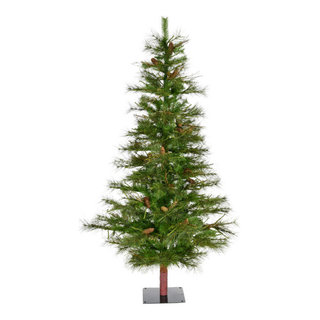 Vickerman Ashland Fir Tree With Pine Cones, 5' - Contemporary ...