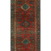 Fine Vintage Distressed Oren Red/Blue Runner, 3'2x11'10, 3'2x11'10 ...