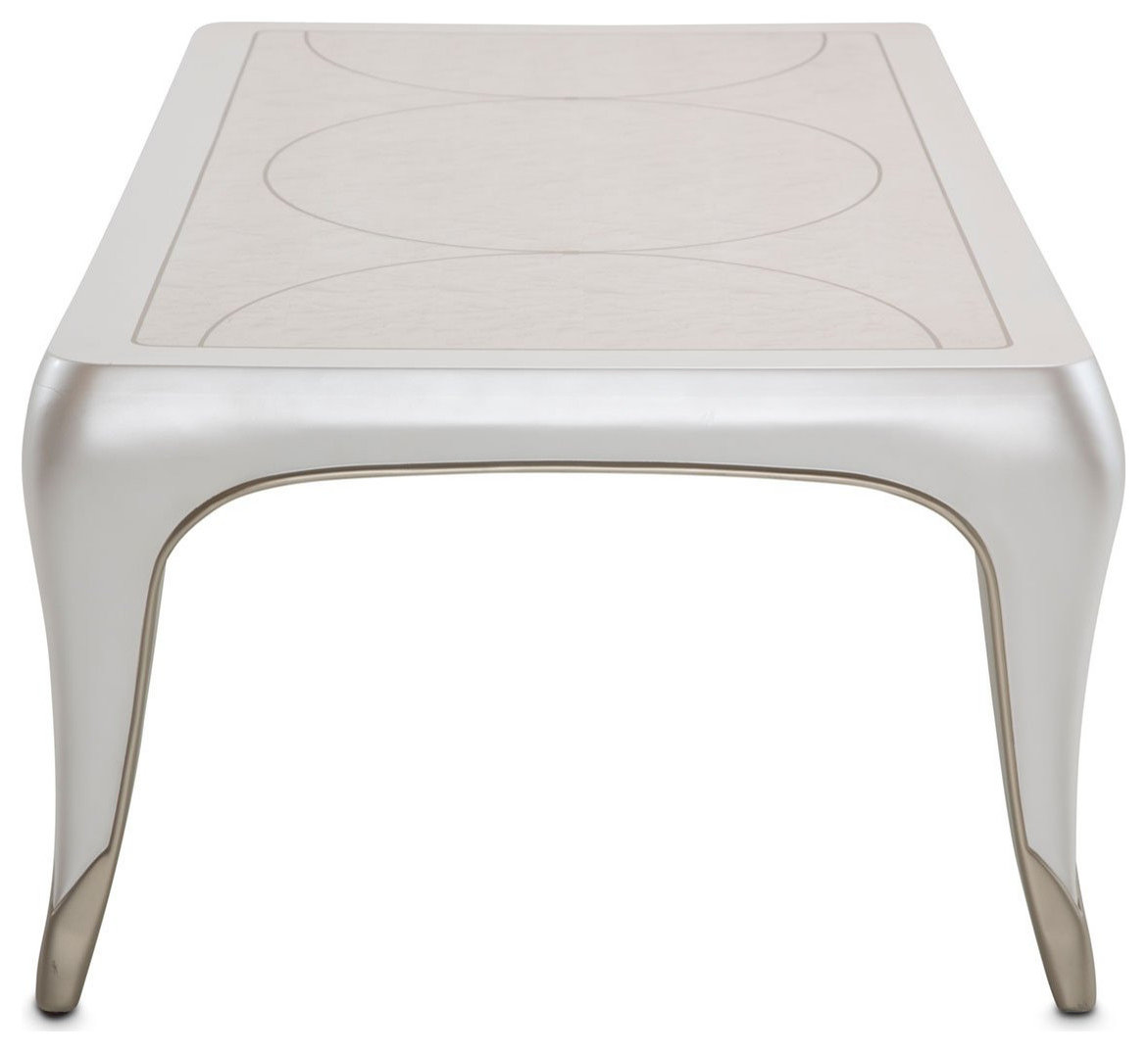 Aico Amini London Place Rectangular Cocktail Table in Creamy Pearl ...