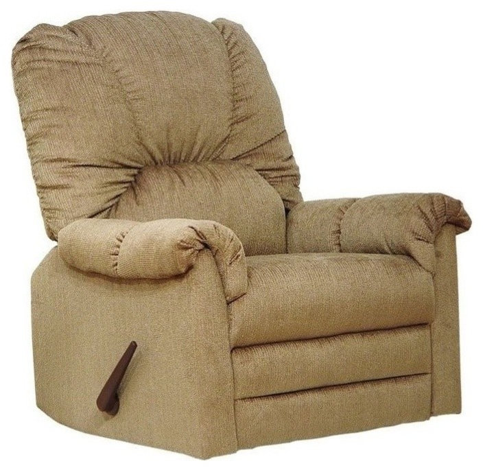 Catnapper Winner Rocker Recliner in Linen Beige Polyester Microfiber ...