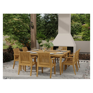 9 pc Square Veranda Laguna Dining Set - Traditional - Patio - Los ...