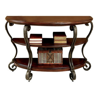 Benzara BM122961 May Transitional Style Sofa Table,Dark Walnut ...