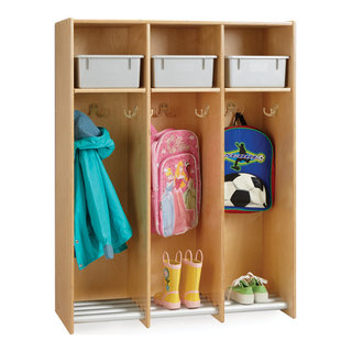 Jonti-Craft 3 Section Hanging Locker - with Platinum Tubs ...