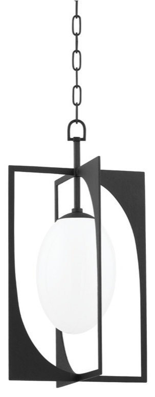 Enzo One Light Lantern, Black Iron - Transitional - Pendant Lighting ...