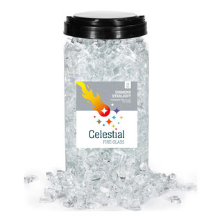 1/2" Tempered Fire Glass, Diamond Starlight, 10 lb. Jar - Contemporary ...
