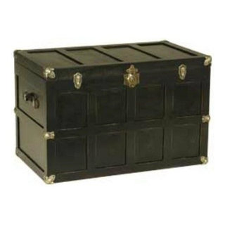 Handmade Amish Hardwood Chest With Brass and Leather Hardware ...