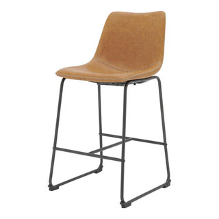 Vesta KD PU Counter Stool, (Set of 2) - Contemporary - Bar Stools And ...