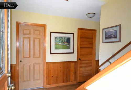 Need help w/ diagonal wood paneling in our new living room?