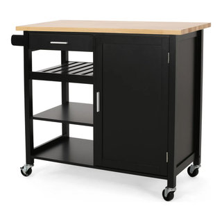Contemporary Kitchen Cart, Multifunctional Design & Ample Storage Space ...