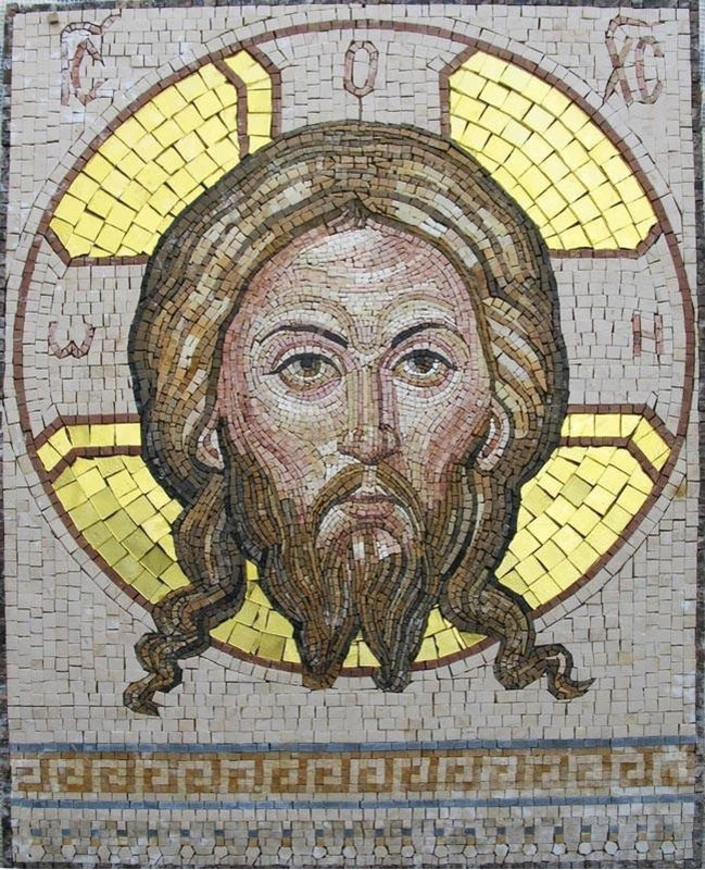 Jesus Iconography Mosaic Mural, 47" x 16" - Traditional - Tile Murals ...