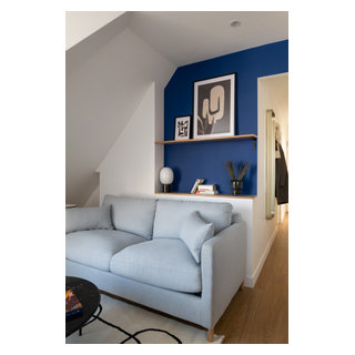 Symbiose de deux chambres sous les toits, 41m2 à Paris. - Contemporary ...