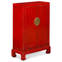 Distressed Red Elmwood Chinese Ming Cabinet - Asian - Accent Chests And ...