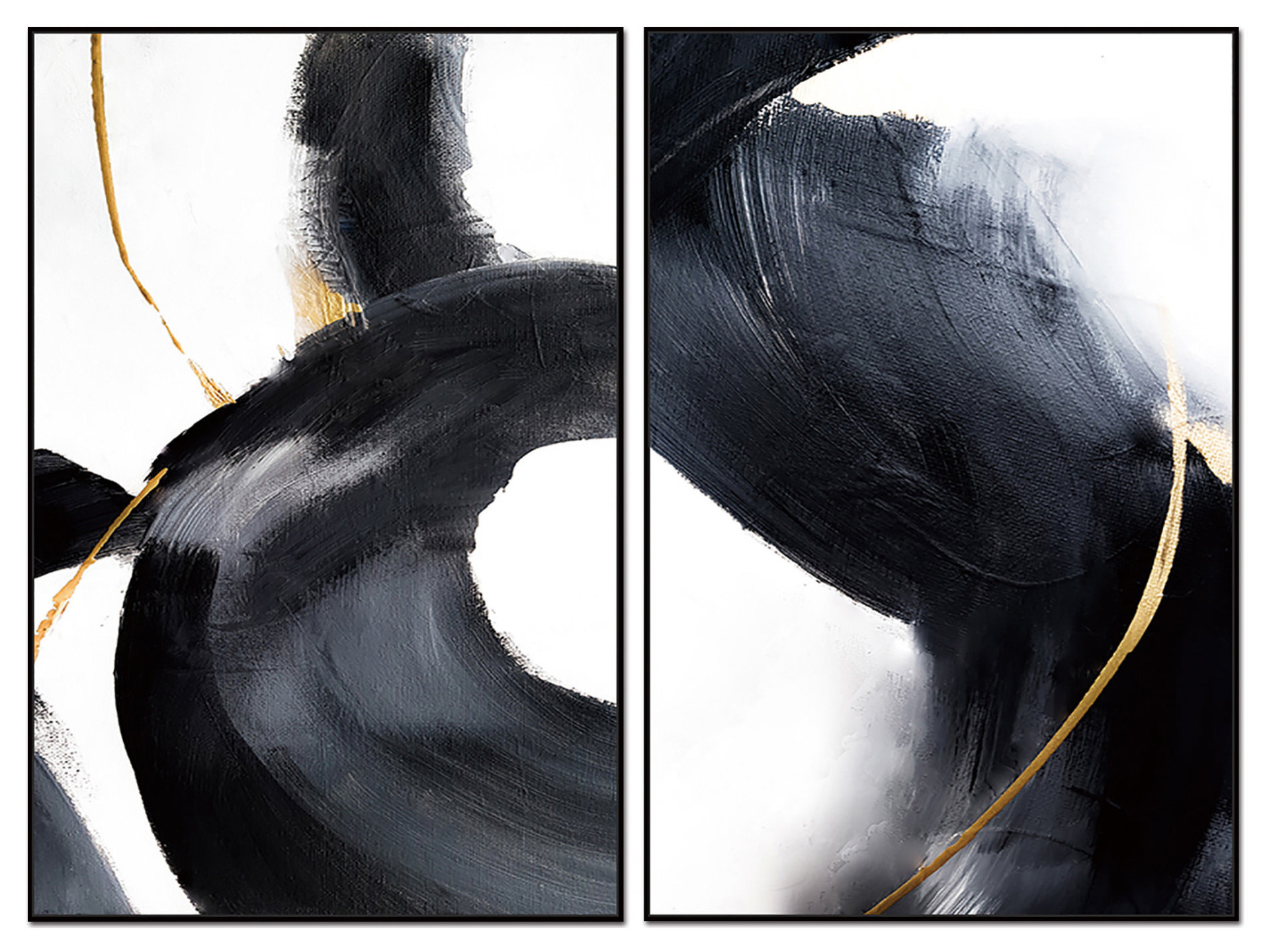 Nero 2-Piece 40"x60" (Each) Canvas Wall Art - Contemporary - Prints And ...