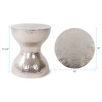 The Espen Silver Hourglass Stool/Side Table - Contemporary - Side ...