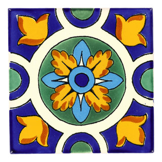 4.25"x4.25" Talavera Mexican Handmade Ceramic Tile, Alcora, Set of 9 ...