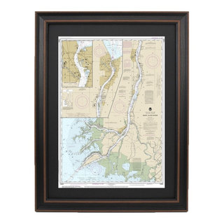 Poster Size Framed Nautical Chart, Head of St. Clair River, 25x36 ...