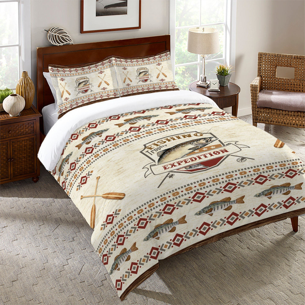 Fishing Expedition Comforter, Queen - Rustic - Comforters And Comforter ...