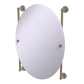 Dottingham Collection Oval Frameless Rail Mounted Mirror - Traditional ...
