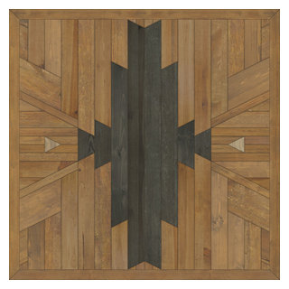 Norwegian Native, Spirit of All Things 48x48 Vinyl Floorcloth, Brown ...