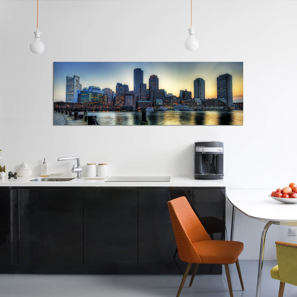 Boston Panoramic Skyline Cityscape by Unknown Artist Canvas Print, 16 ...