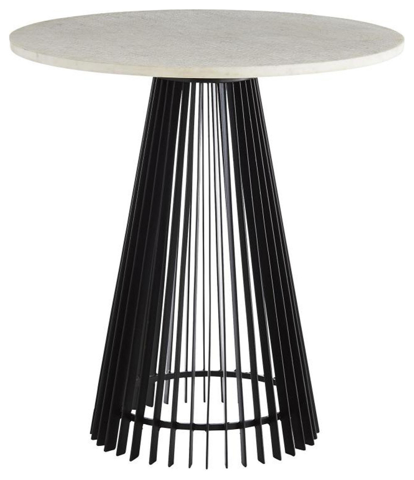 Jaime End Table, Black Iron, Round, 23.5"Dia (4411 3FHCK) - Midcentury ...