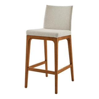 New Pacific Direct Devon 26" Fabric Counter Stool in Cream (Set of 2) - Transitional - Bar ...