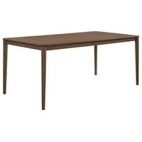 Transitional Dining Table, Rectangular Top With Clipped Corners, Medium Walnut - Transitional ...