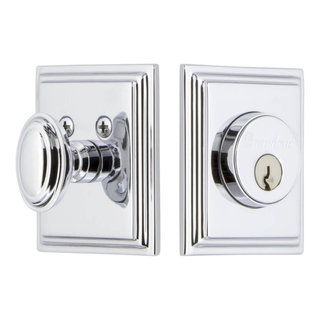 Grandeur Carre Square Single Cylinder Deadbolt - Transitional - Door ...