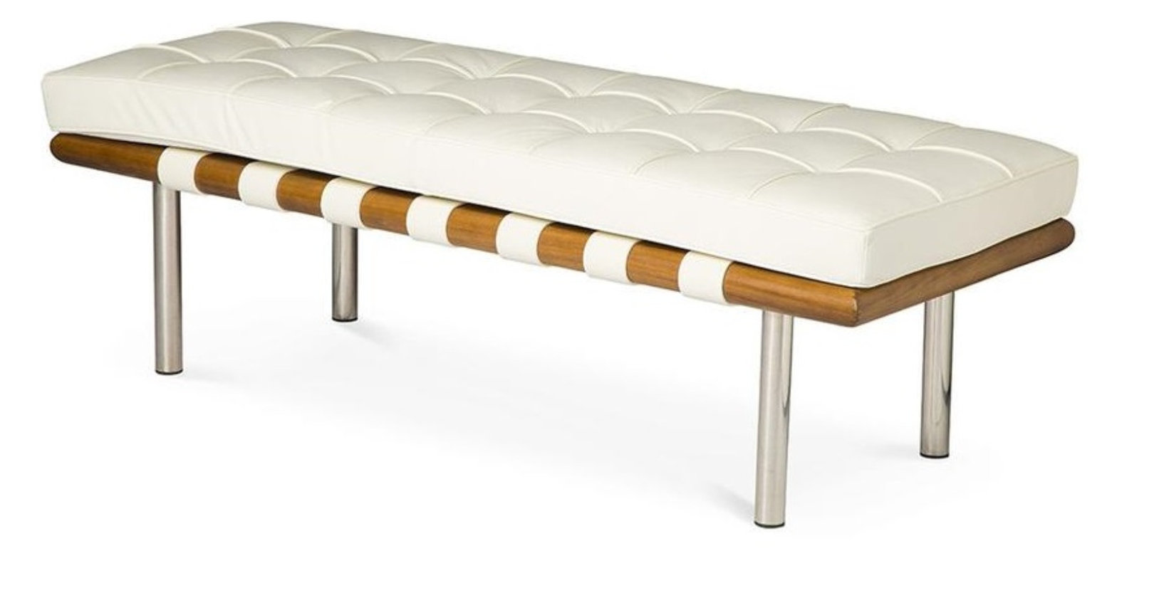 Upholstered White Leather Bench - Contemporary - Upholstered Benches ...