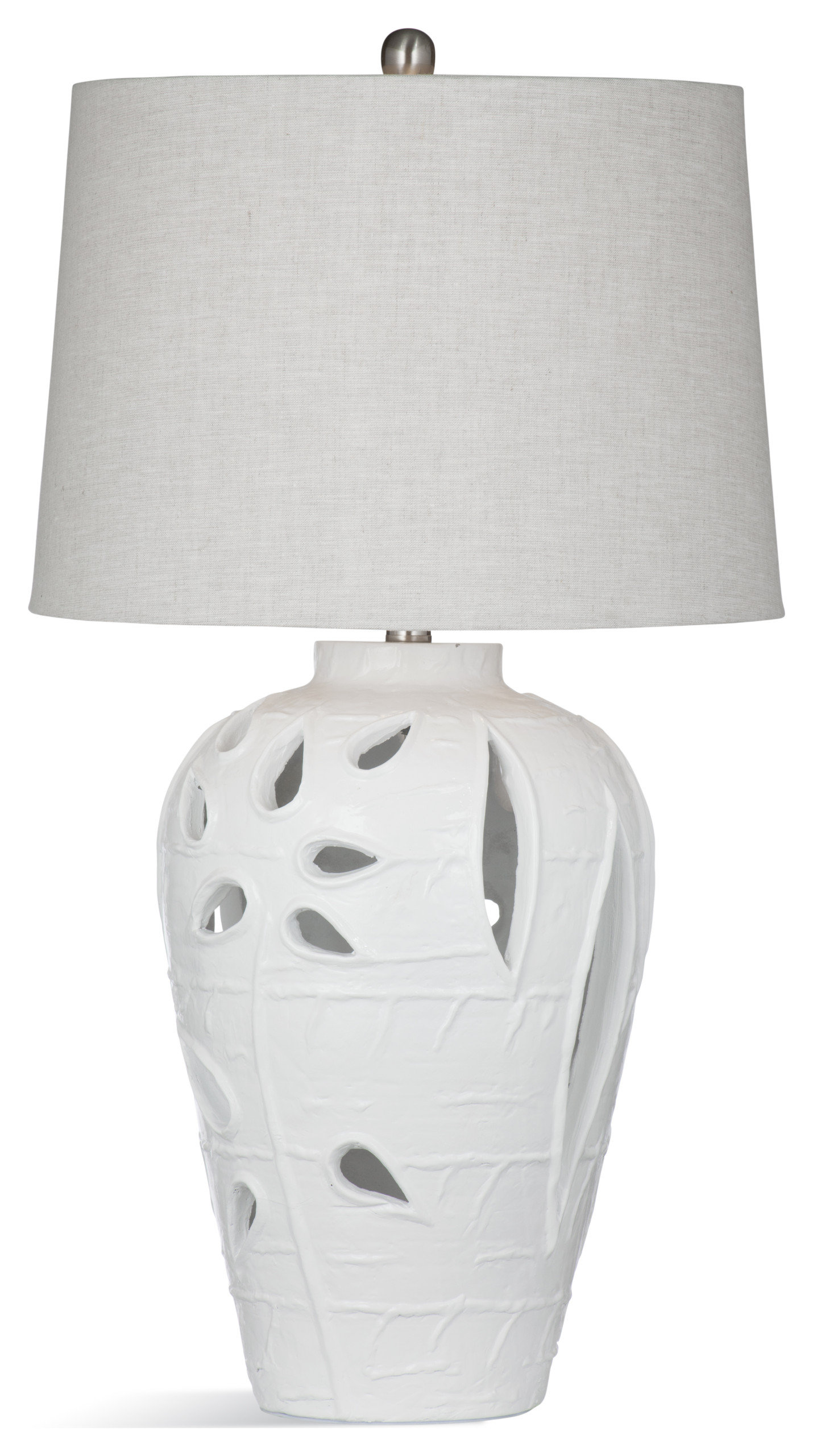 Amur Floral Cut-Out Table Lamp - White - Transitional - Table Lamps ...