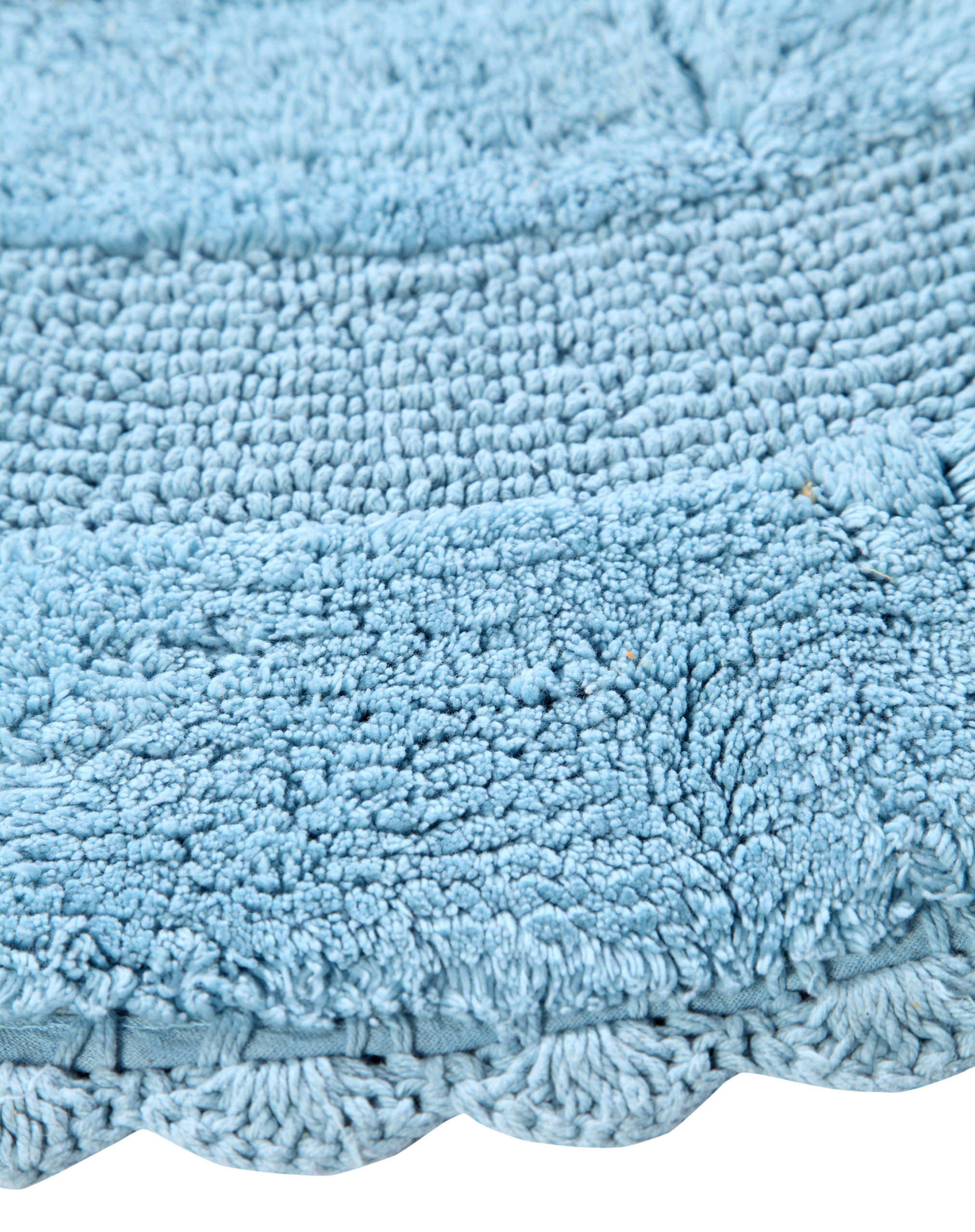 Saffron Fabs Bath Rug 36" Reversible Hand Knit Crochet Lace Border ...