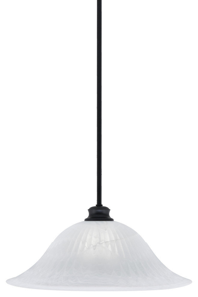 Stem 1-Light Pendant with Hang Straight Swivel, Matte Black/White ...