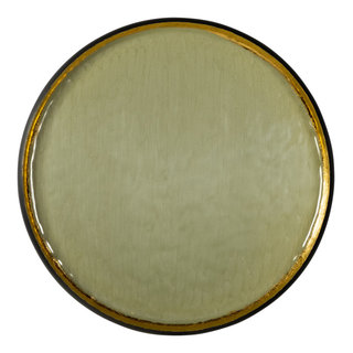 Iron, 20", Circle Wall Deco, Green, 20.25x20.25x2.25 inches ...
