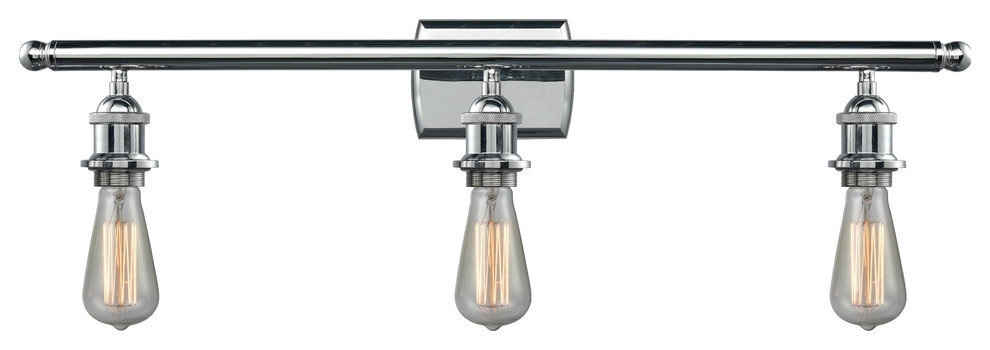 Innovations Bare Bulb 3-Light Bathroom Fixture, Polished Chrome ...