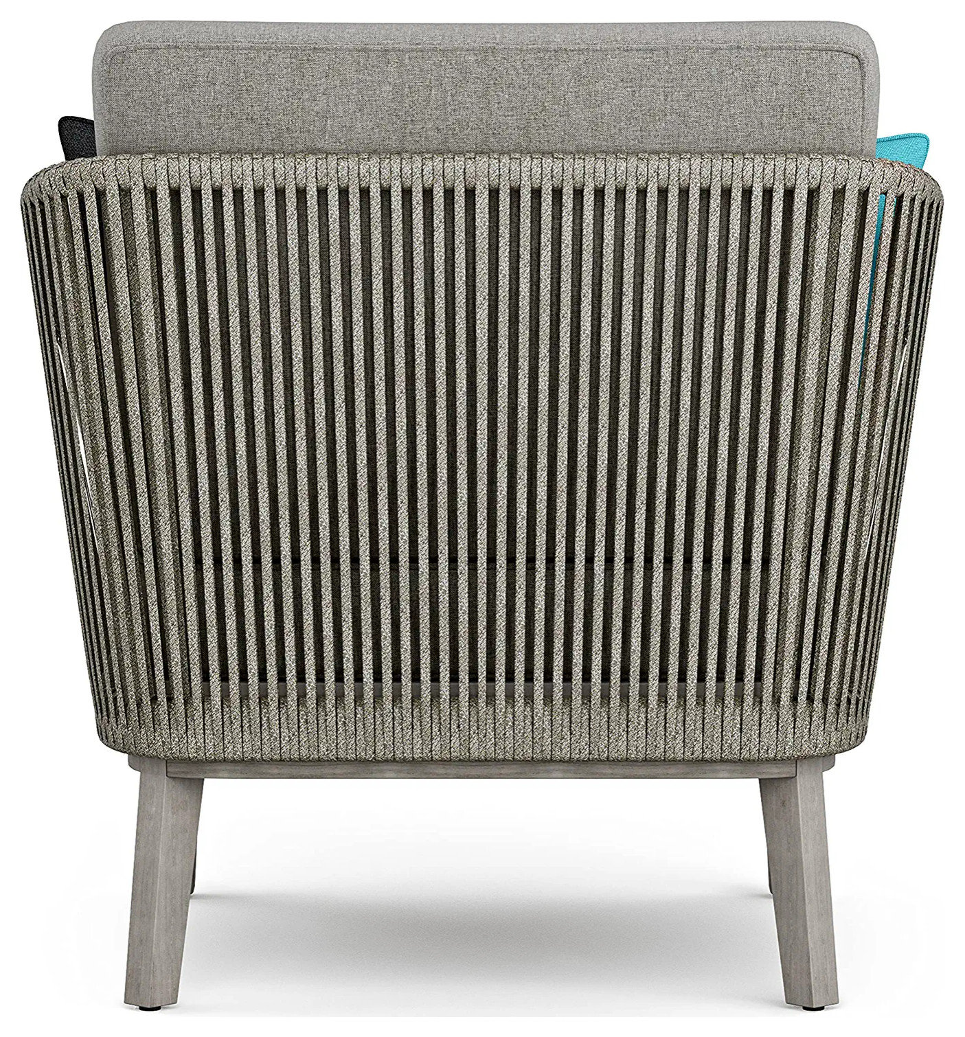 Contemporary Outdoor Lounge chair, Aluminum Frame With Rope Back ...