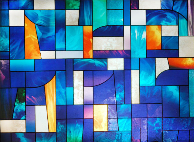Abstract Stained Glass Window Film, 36"x27" - Craftsman - Window Film ...