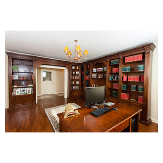 Biblioteca lemn masiv la comanda cu sculptura-Classic English inspired ...