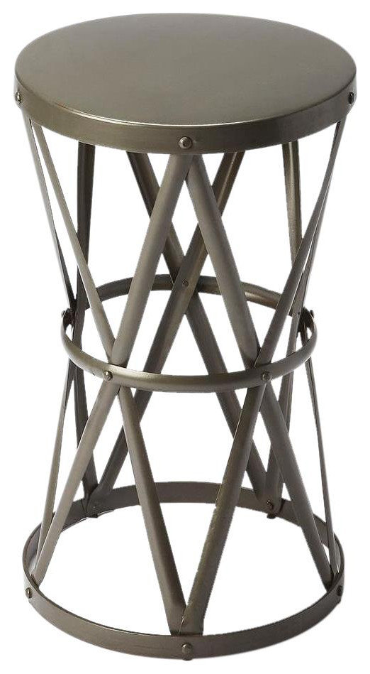 Butler Iron Hourglass Accent Table - Industrial - Side Tables And End ...